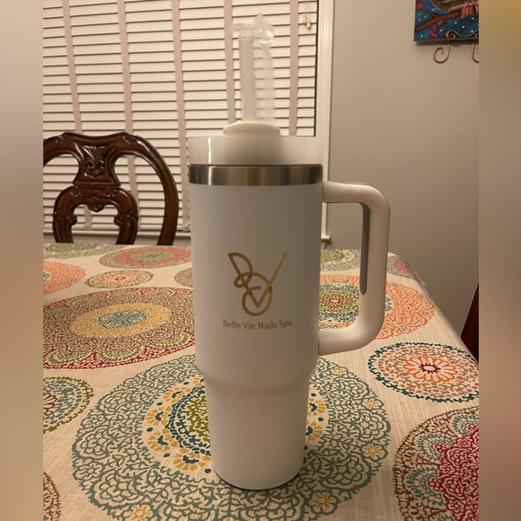 Dining | Nwt White Travel Mug With Handle And Removable Lid | Poshmark